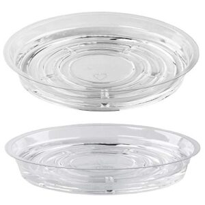 UltraOutlet 20 Pack 6 Inches Clear Plastic Plant Saucer Drip Trays Small Plant Plate Dish for Indoor Flower Pots and Planters, Bulk