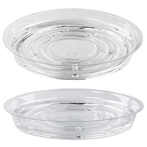 UltraOutlet 20 Pack 6 Inches Clear Plastic Plant Saucer Drip Trays Small Plant Plate Dish for Indoor Flower Pots and Planters, Bulk