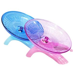 WYKsoku Pet Toys, Pet Hamster Flying Saucer Mouse Running Disc Exercise Wheel Toy Cage Accessories - Pink