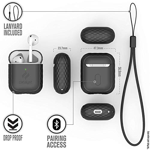 Catalyst Lanyard Case for AirPods 1 & 2 Silicone AirPods Case Cover, Lanyard Included, Extra Grippy High Gloss Surface Finish