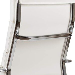 Flash Furniture Hansel High Back White LeatherSoft Contemporary Panel Executive Swivel Office Chair