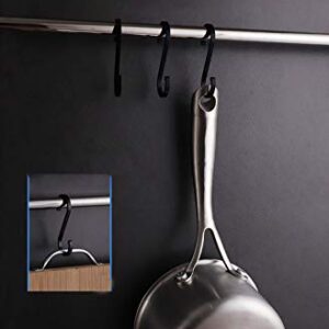 Yesland 50 Pack 4 Inches S Hooks, S Shaped Hooks/Hanging Hangers Hooks Heavy Duty Black Hook for Kitchen, Work Shop, Bathroom, Garden