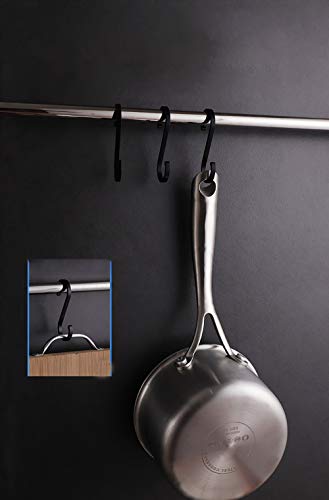 Yesland 50 Pack 4 Inches S Hooks, S Shaped Hooks/Hanging Hangers Hooks Heavy Duty Black Hook for Kitchen, Work Shop, Bathroom, Garden