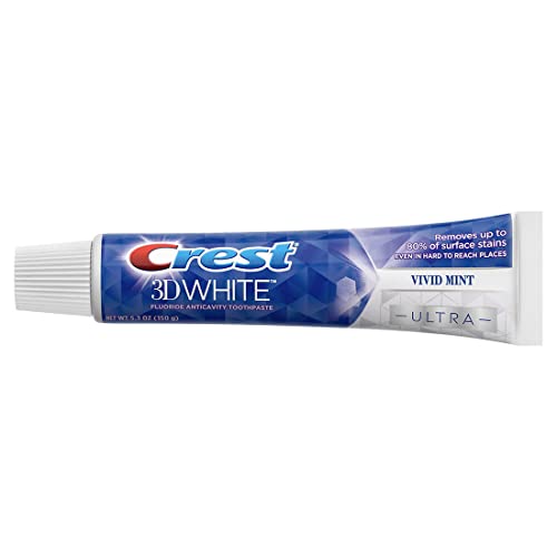 Crest 3D White Ultra Whitening Toothpaste, Vivid Mint, (5.6 Ounce, 5 Pack)