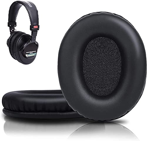 SOULWIT Earpads Replacement for Sony MDR-7506 MDR-V6 MDR-V7 MDR-CD900ST Monitor Headphones, Ear Pads Cushions with Softer Protein Leather, High-Density Foam - Black