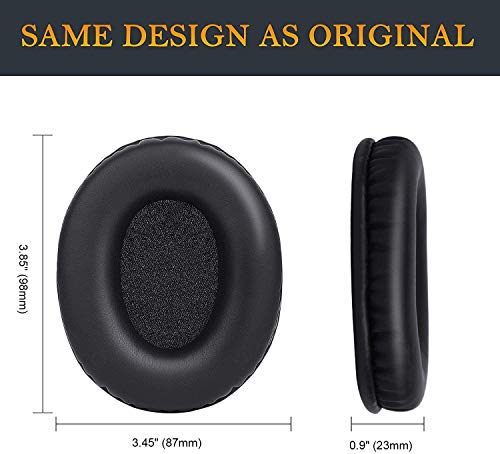 SOULWIT Earpads Replacement for Sony MDR-7506 MDR-V6 MDR-V7 MDR-CD900ST Monitor Headphones, Ear Pads Cushions with Softer Protein Leather, High-Density Foam - Black