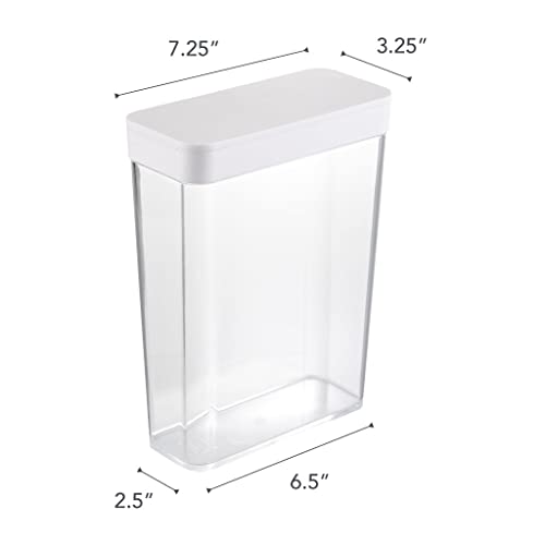 Yamazaki Home Airtight Dry Container with Sliding Lid | Kitchen & Pantry Organization | Cereal, Grains, Pasta, and Flour | Plastic | Food Storage, One Size, White