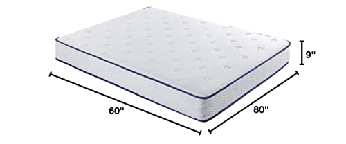 Olee Sleep 9 Inch Breeze Gel Infused Memory Foam Innerspring Mattress, Mattress in a Box, CertiPUR-US Certified, Queen