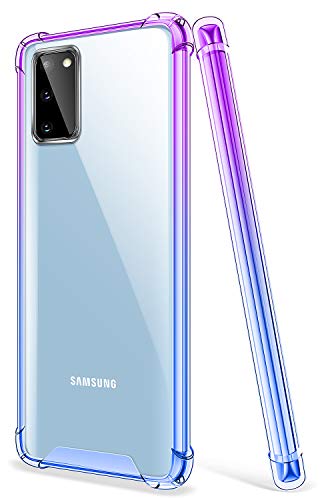 SALAWAT Galaxy S20 Case, Clear Galaxy S20 Case Cute Gradient Slim Phone Case Cover Reinforced TPU Bumper Shockproof Protective Case for Samsung Galaxy S20 6.2 Inch 2020 (Purple Blue)