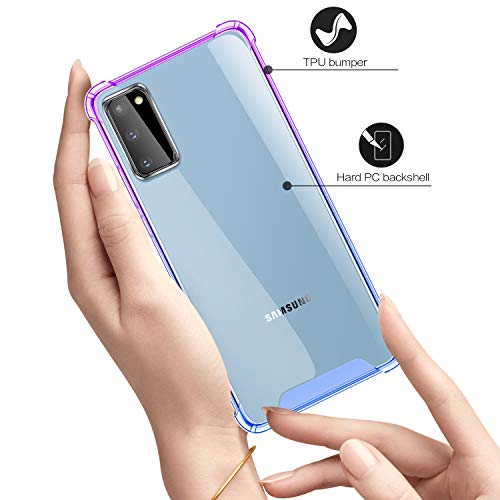 SALAWAT Galaxy S20 Case, Clear Galaxy S20 Case Cute Gradient Slim Phone Case Cover Reinforced TPU Bumper Shockproof Protective Case for Samsung Galaxy S20 6.2 Inch 2020 (Purple Blue)