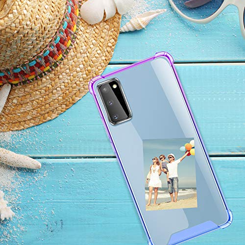 SALAWAT Galaxy S20 Case, Clear Galaxy S20 Case Cute Gradient Slim Phone Case Cover Reinforced TPU Bumper Shockproof Protective Case for Samsung Galaxy S20 6.2 Inch 2020 (Purple Blue)