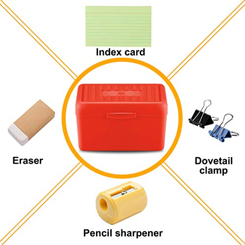 Index Card Holder 3x5, EHME Index Card Box 4 pcs, Business Card Organizer Case, Rolodex Card Holder, 3x5 Flash Note Card Holder 4 Packs, 350 Cards Capacity Box