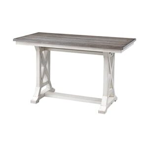 coast to coast bar harbor ii counter height dining table, cream, 30" d x 60" w x 36" h