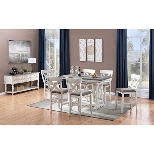 Coast to Coast Bar Harbor II Counter Height Dining Table, Cream, 30" D x 60" W x 36" H