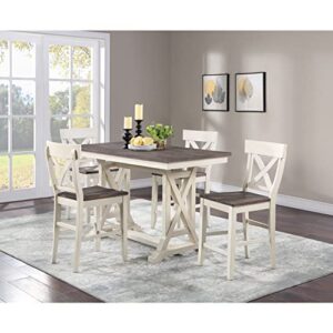 Coast to Coast Bar Harbor II Counter Height Dining Table, Cream, 30" D x 60" W x 36" H