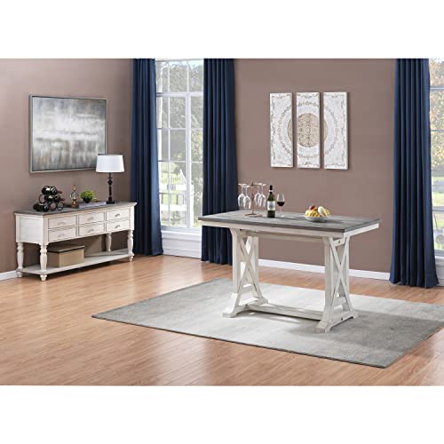 Coast to Coast Bar Harbor II Counter Height Dining Table, Cream, 30" D x 60" W x 36" H