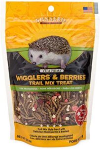 sun seed 36035 vita prima hedgehog treat - wigglers & berries trail mix, 2.5oz