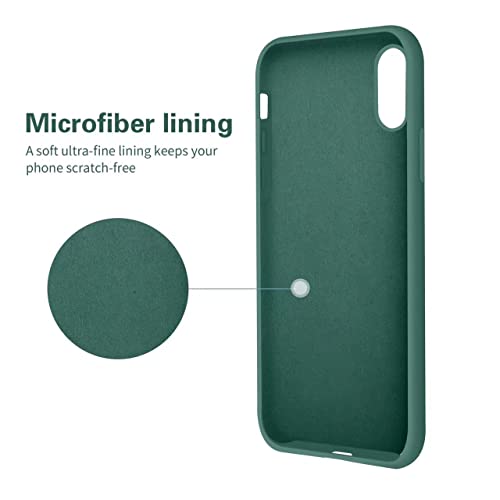 OTOFLY iPhone XR Case, [Military Grade Drop Protection] Premium Soft Liquid Silicone Rubber Full-Body Protective Bumper Case for iPhone XR 6.1 inch （Pine Green）