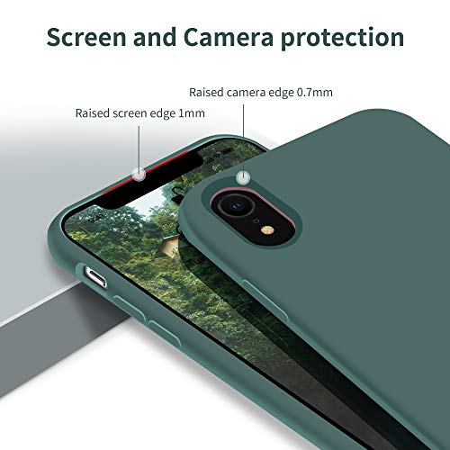 OTOFLY iPhone XR Case, [Military Grade Drop Protection] Premium Soft Liquid Silicone Rubber Full-Body Protective Bumper Case for iPhone XR 6.1 inch （Pine Green）