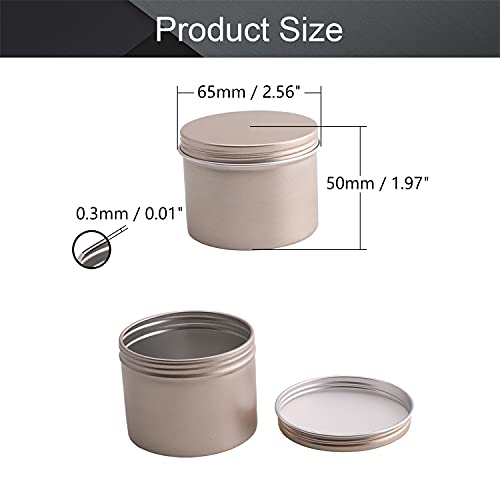 Othmro 1Pcs Round Aluminum Cans Tin Can Screw Top Metal Lid Containers 120ml/3.4 oz, 65 * 50mm (D*H) Gold Color Aluminum Containers for Lip Balm, Crafts, Cosmetic, Candles