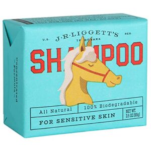 j·r·liggett's horse shampoo bar great for sensitive skin - relieves dry, itchy skin - hypoallergenic and biodegradable formula – 100% detergent-free, 100% ecologically correct, non-gmo, 3.5 oz.