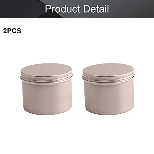 Othmro 2Pcs 4.1oz Metal Round Tins Aluminum Tin Cans Jar Refillable Containers 120ml Tin Cans Tin Bottles Containers with Screw Lid for Salve Spices Lip Balm Tea Candies Silver 65×50mm