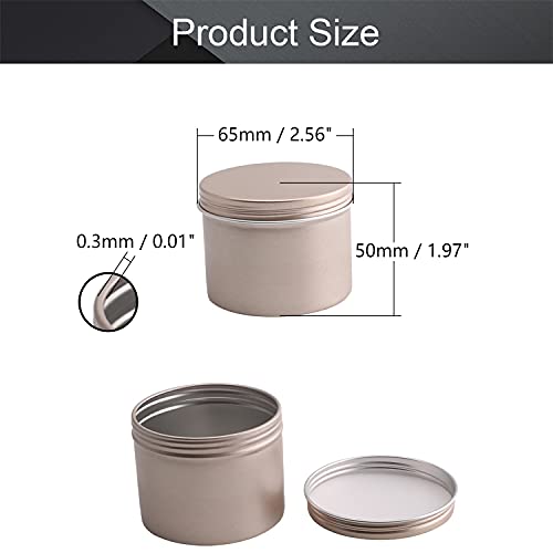 Othmro 2Pcs 4.1oz Metal Round Tins Aluminum Tin Cans Jar Refillable Containers 120ml Tin Cans Tin Bottles Containers with Screw Lid for Salve Spices Lip Balm Tea Candies Silver 65×50mm