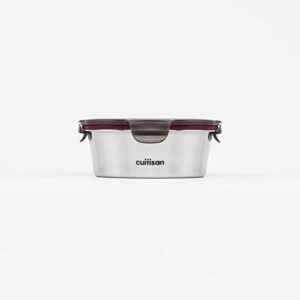 CUITISAN FLORA ROUND AIRTIGHT CONTAINER NO.5 21.6oz, STAINLESS STEEL FOOD CONTAINER, WATERPROOF, MICROWAVE and DISHWASHER AVAILABLE