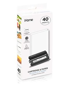 ihome® 4x6 inch ink+paper cartridge (40 prints total), model number: ihc46-40