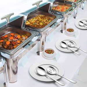 Hiware 8-Piece Serving Spoons Set - Includes 4 Serving Spoons and 4 Slotted Spoons, 18/8 Stainless Steel Buffet Serving Utensils - Mirror Polished, Dishwasher Safe, 8.6-Inch