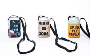 beer can slim coolie (lanyard 3-pack)