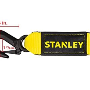 STANLEY ‎S1053 Black/Yellow 2" x 30' Tow Strap with Tri-Hook (9,000 lb Break Strength) for Disabled Recreational Vehicles