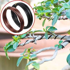 5 Roll Aluminum Bonsai Training Wire Tree 160 Feet Total with Bonsai Wire Cutter Anodized Wire 1/1.5/2.0 mm Training Wire for Holding Bonsai Branches Small Trunks