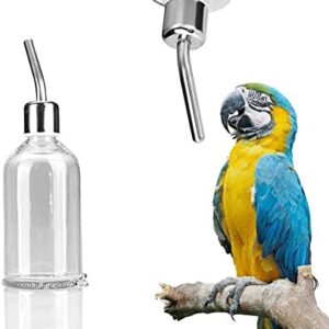 GOTOTOP Parrot Water Feeder Pet Hanging Water Feeding Bottle No Drip Dispenser Pet Supplies with Stainless Steel Ball Nipple for Small Animals Bird Hamster Rabbit Chinchilla Ferret(L)