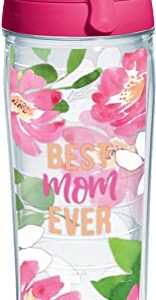 Tervis Best Mom Ever Floral Made in USA Double Walled Insulated Tumbler Travel Cup Keeps Drinks Cold & Hot, 24oz Water Bottle, Classic