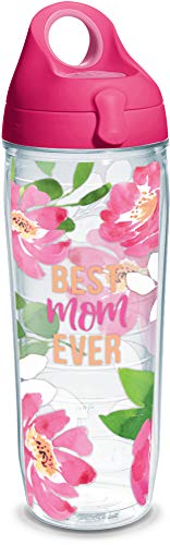 Tervis Best Mom Ever Floral Made in USA Double Walled Insulated Tumbler Travel Cup Keeps Drinks Cold & Hot, 24oz Water Bottle, Classic