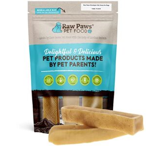 raw paws himalayan yak chews for large dogs - large chews (3-count) - himalayan cheese for large dogs - yak bones for dogs - yak milk bones for dogs - dog cheese chews himalayan