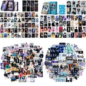 MeiYiYou 310PCS Bangtan Boys Photocards Set,110PCS Bangtan Boys Lomo Cards+200PCS Bangtan Boys Stickers Perfect for Decoration and Collection(Blue)