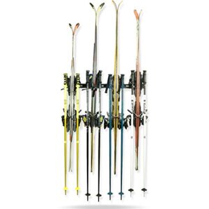 koova ski rack for garage wall storage | indoor ski storage racks | ski rack garage storage for shed organization | pole ski holder & winter sports organizer for garage | ski hooks for wall | usa made