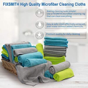 FIXSMITH Microfiber Cleaning Cloth - Pack of 50, Multi-Functional Cleaning Towels, Size: 12 x 16 in, Highly Absorbent Cleaning Rags, Lint-Free, Streak-Free Cleaning Cloths for Car Kitchen Home Office