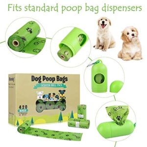 TVOOD Dog Poop Bags(420 Count), Scented Poop Bags for Dogs Leak Proof Doggie Waste Bags Refill Rolls with 2 Free Dispenser