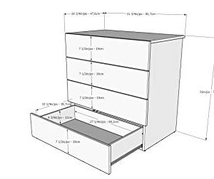 Nexera 4-Drawer Chest, Walnut, Brown