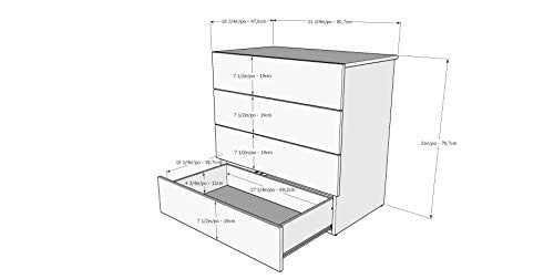 Nexera 4-Drawer Chest, Walnut, Brown