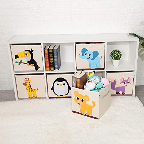 CLCROBD Foldable Animal Cube Storage Bins Fabric Toy Box/Chest/Organizer for Kids Nursery, 13 inch (Llama)