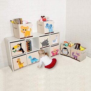 CLCROBD Foldable Animal Cube Storage Bins Fabric Toy Box/Chest/Organizer for Kids Nursery, 13 inch (Llama)