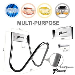 JBscoop Garden Hose Holder Stainless Steel Small Wall Mount Garden Hose Hook, Ideal for Water, Air, Hydraulic Hose, Ropes, Extension Cords Heavy Duty & Rust Proof, Size:6.3x7x6.3 Set of 1