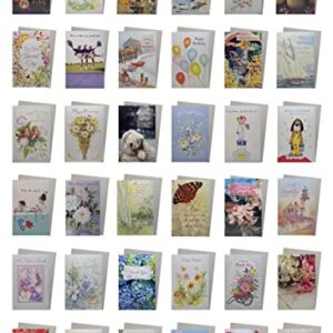 Variety Boxed Greeting Card Assortment by Fravessi | 36 Card Pack + 36 White Envelopes (4x6) | Humorous