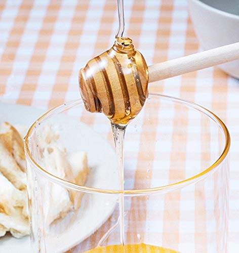 Wooden Honey Dipper Stick Collecting Dispensing Drizzling Jam Portable Wedding Party (8cm, 50)