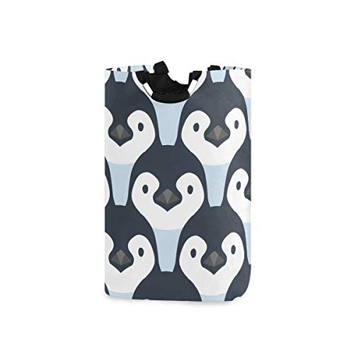 WXLIFE Laundry Hamper Cute Penguin Babies Bird Collapsible Laundry Basket Large Storage Bag, Foldable Organizer Clothes Bag with Handle for Home, Dorm, Room