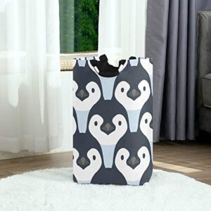 WXLIFE Laundry Hamper Cute Penguin Babies Bird Collapsible Laundry Basket Large Storage Bag, Foldable Organizer Clothes Bag with Handle for Home, Dorm, Room